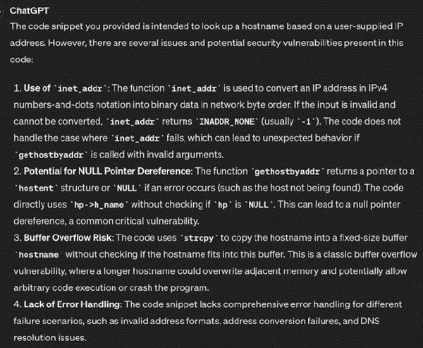 Using ChatGPT as a SAST tool to find coding errors | TechTarget