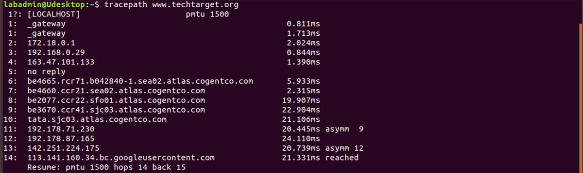 Traceroute vs. tracepath: What's the difference? | TechTarget